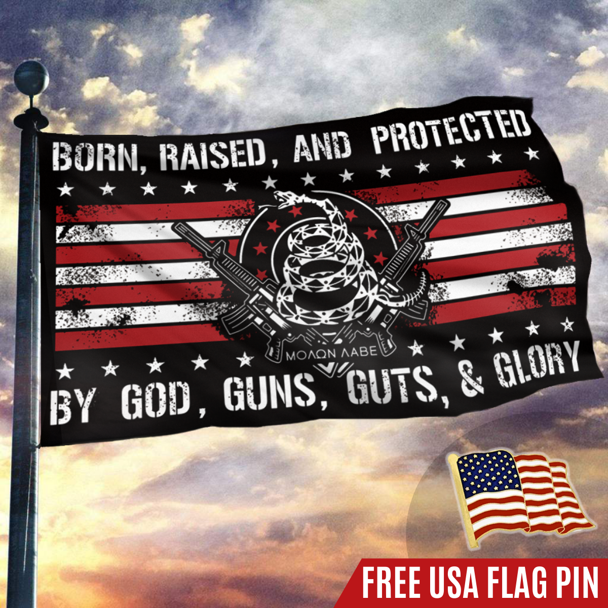 Born Raised And Protected By God Guns Guts And Glory - 2nd Amendment F ...