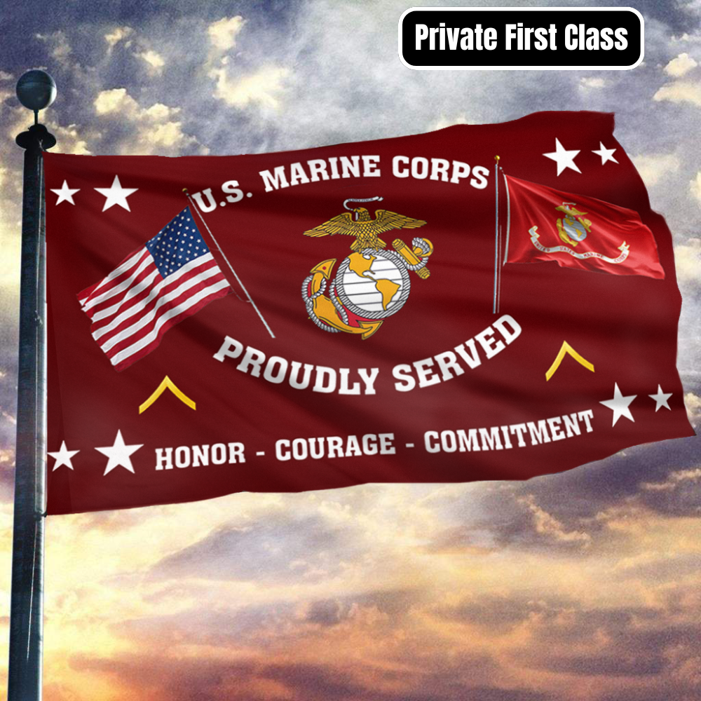 United States Marine Corps - Private First Class Flag – Respect My Look
